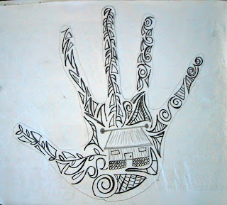 Lisa in Fiji: Hand Art Classes - Theme "Fijian Identity"