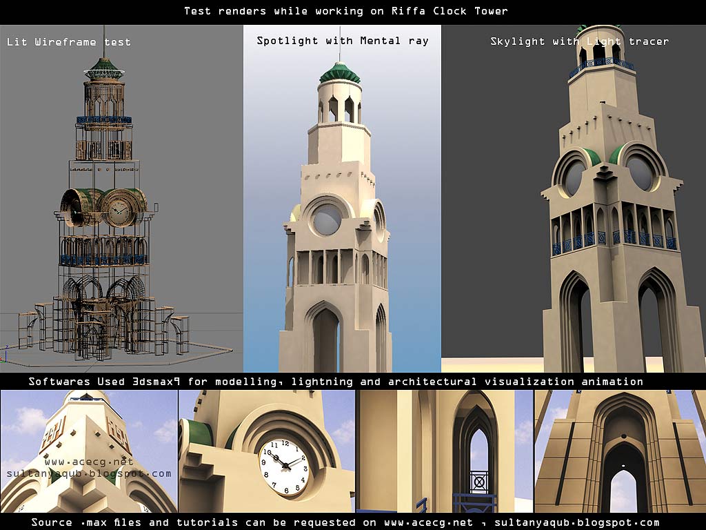 Sultan Yaqub: Test Renders Riffa Clock Tower