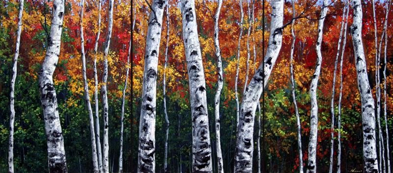 Aspen Paintings by Contemporary Aspen Artist Jennifer Vranes, Birch ...