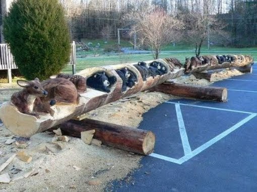 ADRIAN'S BLOG: Log Carved Like Real Animals