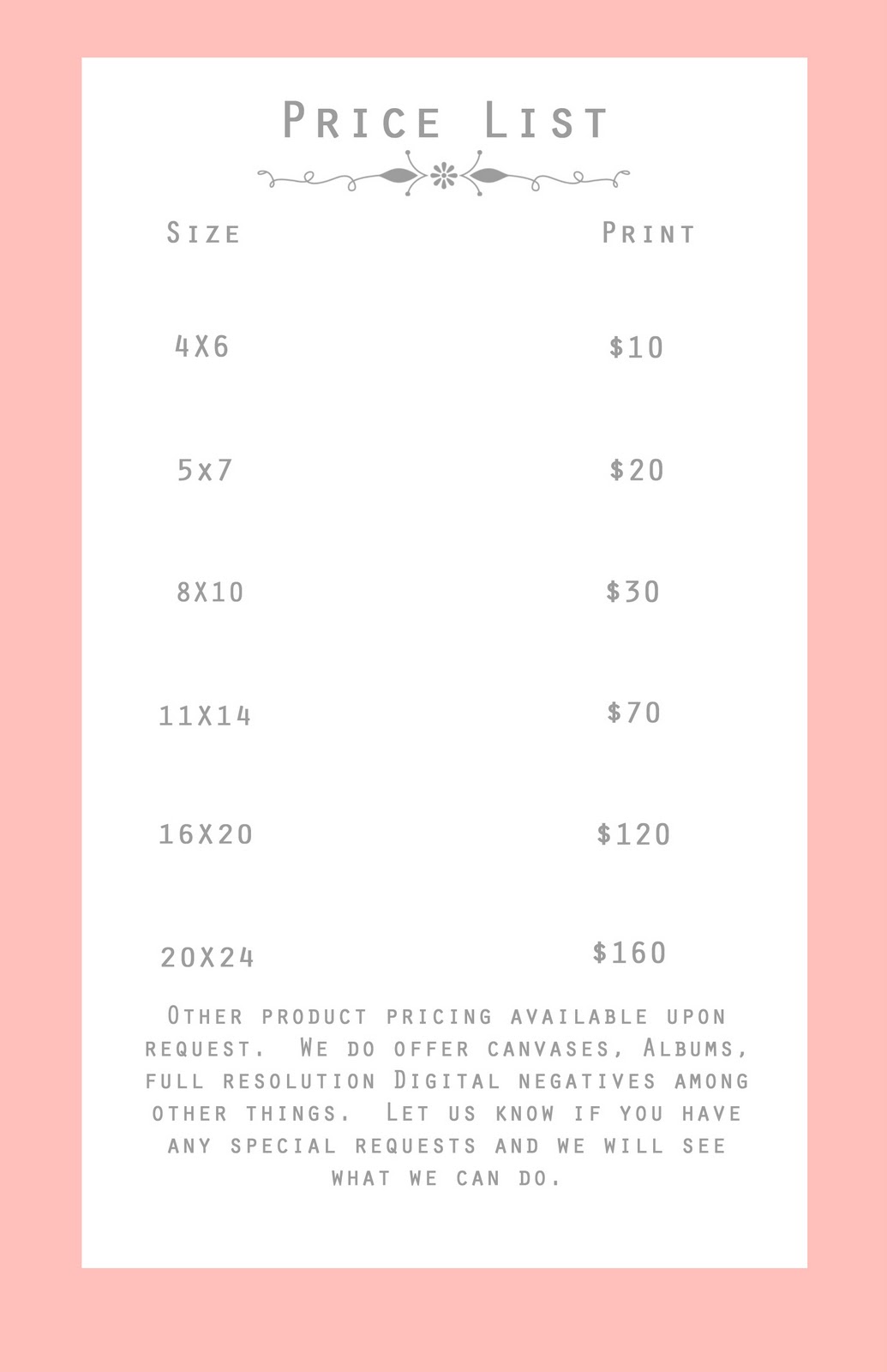 Fingerprints: Pricing