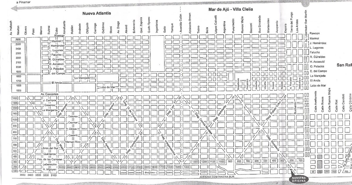 Pamagui: Mapa de la Ciudad de Mar de Ajó