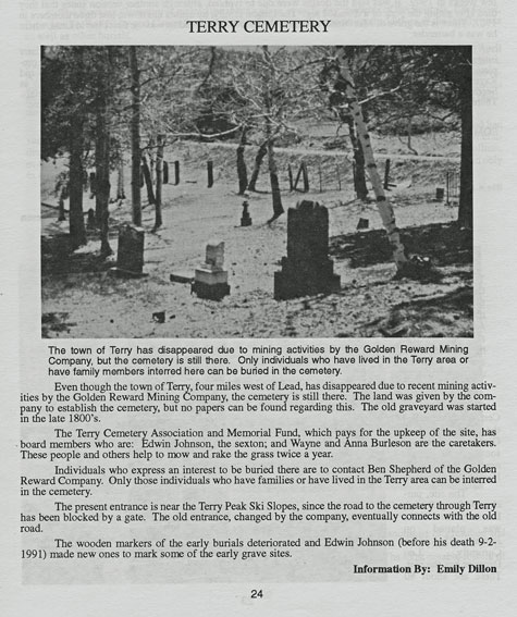Historical Marker: Terry Cemetery area targeted