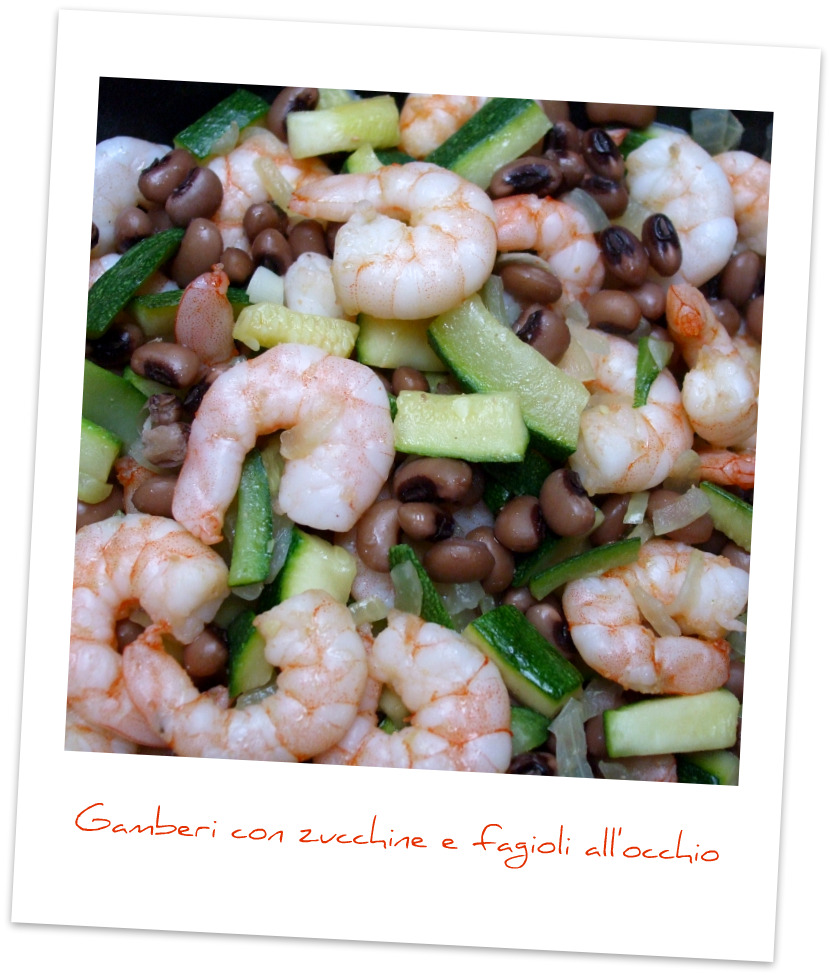 Tomato&Basil: Gamberi con zucchine e fagioli all'occhio