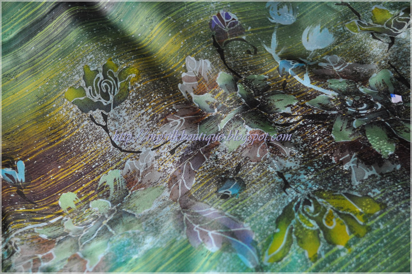 Batik Sutera Terengganu: BATIK LUKIS BERUS HIJAU GELAP