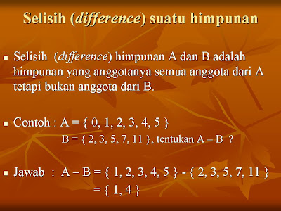 SELISIH DAN KOMPLEMEN SUATU HIMPUNAN ( MATERI DAN CONTOH ) | Belajar ...