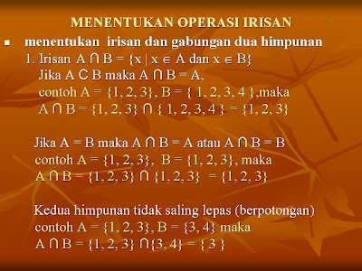 OPERASI IRISAN DAN GABUNGAN ( CONTOH ) | Belajar TIK dan Elektronika