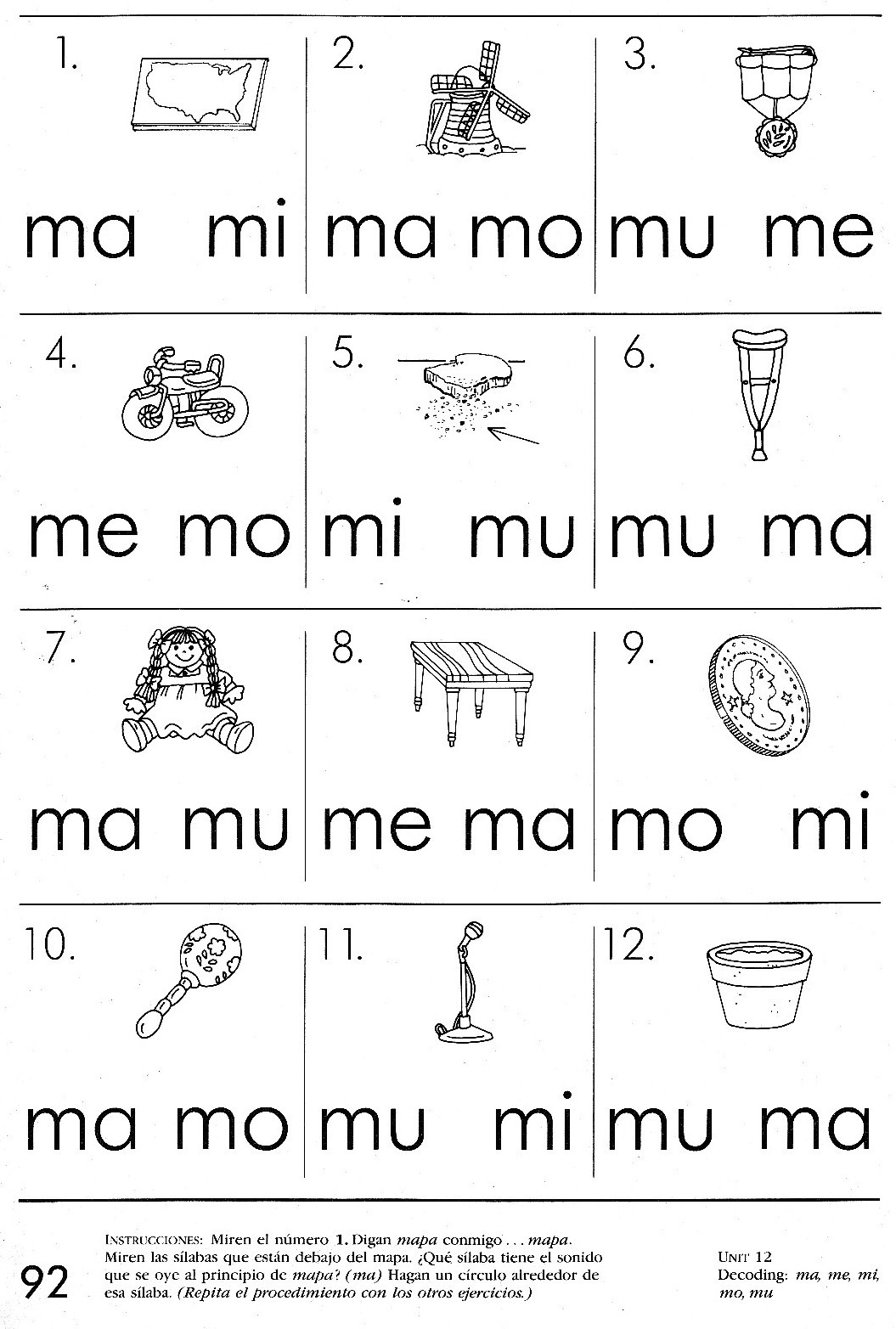 EDUCACION INICIAL: figuritas colorea letra m