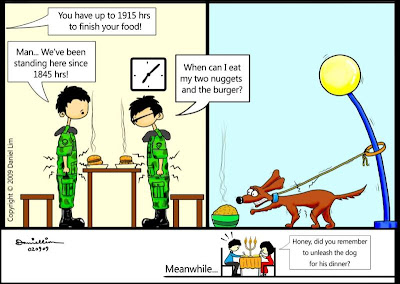Daniel Lim - Cartoons: BBSS NCC (SEA) - Cadets Waiting for Dinner