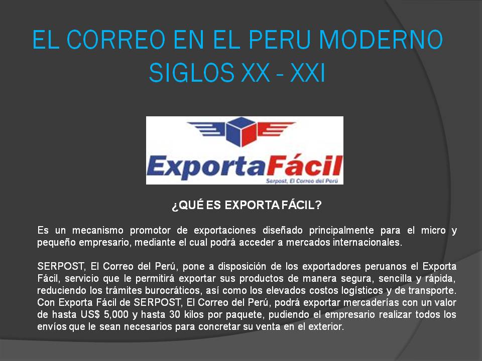 El Servicio Postal en el Perú