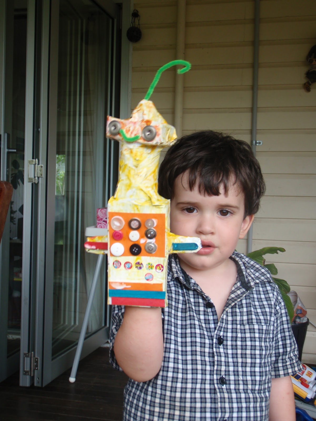 Little Cricket: Paper Mache Robot