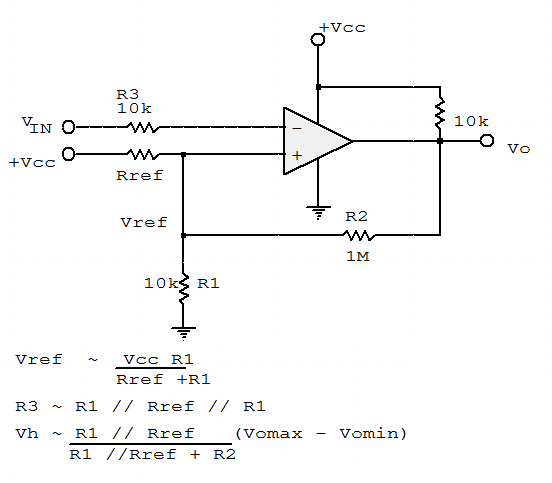 Electronic Circuits Collections: Inverting Comparator With Hysterysis