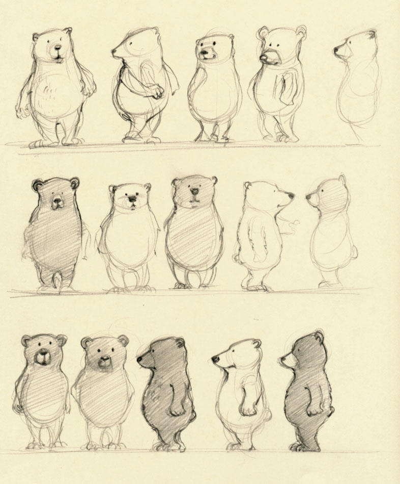 Bear Cub Outline Drawing