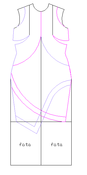Tipare de croitorie: Tipar rochie parte peste parte.