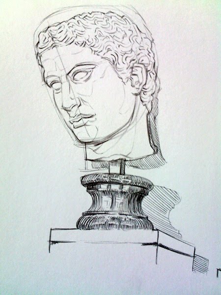 Portrait drawings from Roman sculpture