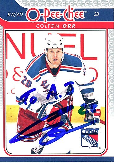 AJ's Hockey TTM Autographs: Colton Orr