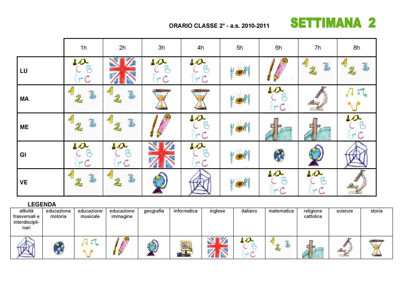 TEMPO PIENO DI..........: IL NOSTRO ORARIO DELLE MATERIE