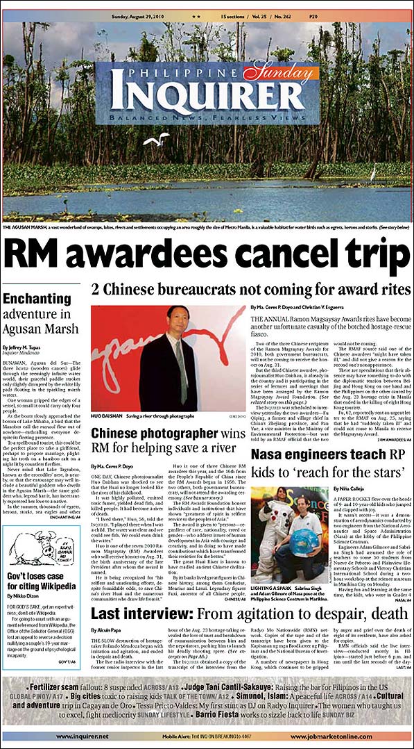The Inquirer Front Page: August 2010