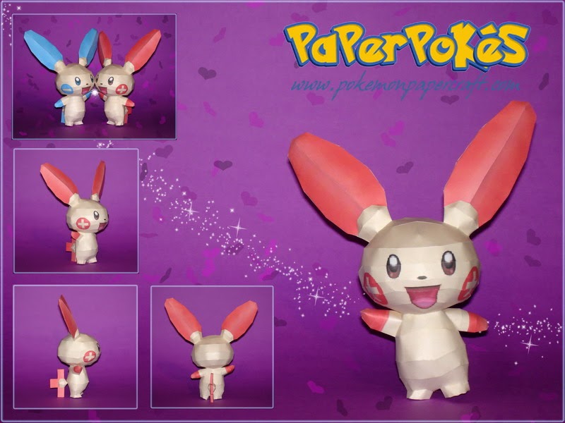 PaperPokés - Pokémon Papercraft: PLUSLE (Valentine's Day)
