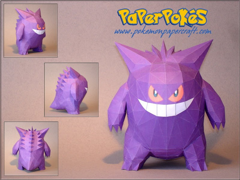 PaperPokés - Pokémon Papercraft: GENGAR (Version 2) - Pokémon Papercraft