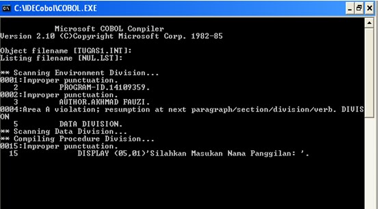 PROGRAM SEDERHANA COBOL ~ Fauzi Online