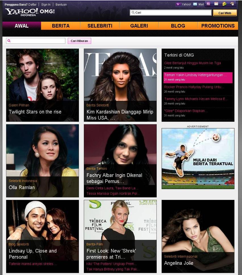 Yahoo! OMG!, Obok-obok Selebritis Indonesia Ruang Bacaan