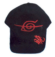 Topi Akatsuki : Black Lambang Konoha | Anime Naruto Fox