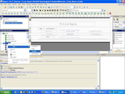 Blogging for Knowledge: Calculating Sum in Each Group in iReport