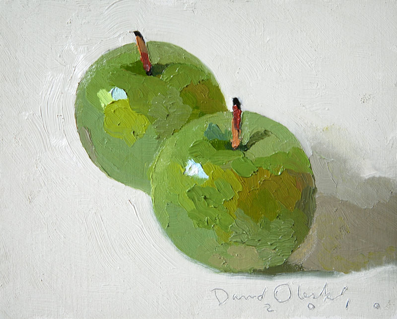 The Very Small Paintings of David Oleski: Two Green Apples