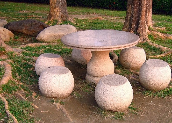 Stone Seats and Benches in the Garden