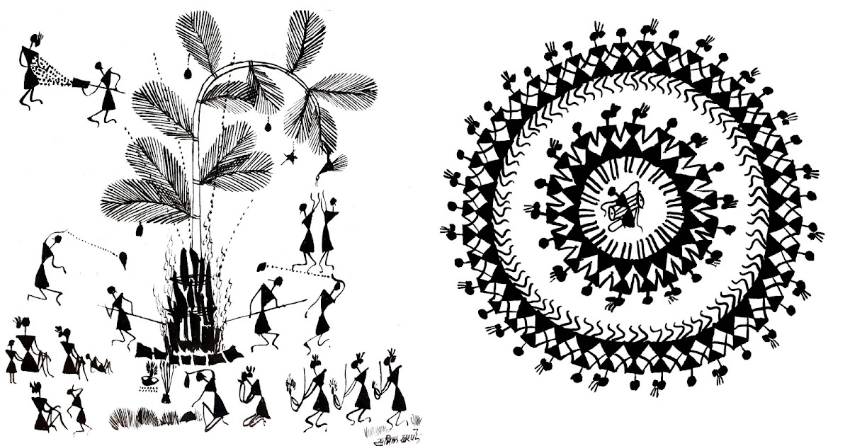Stock Pictures Warli Art Sketches And Drawings And Designs