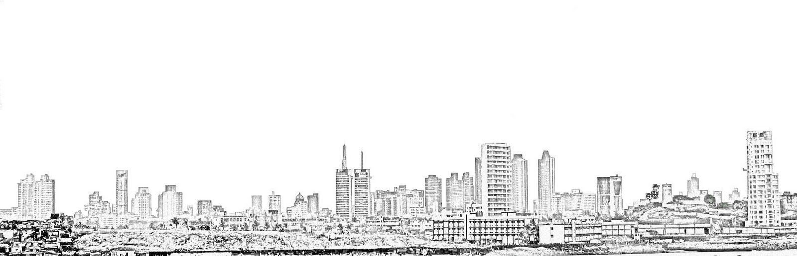 Stock Pictures: Drawings of Mumbai Skylines - South Mumbai, Malabar ...