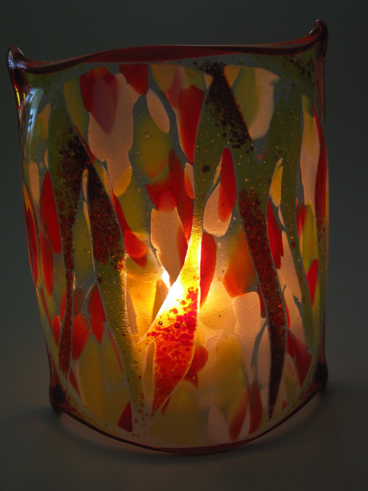 Butterfly Jungle: Fused Glass Luminaria