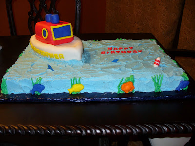 Iced and Sliced: Tug boat birthday cake
