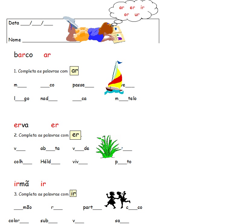 Blog da prof Katia: ORTOGRAFIA - AR- ER- IR- OR UR