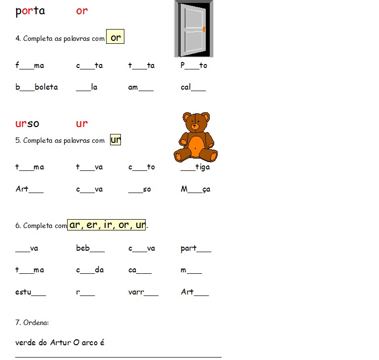 Blog da prof Katia: ORTOGRAFIA - AR- ER- IR- OR UR