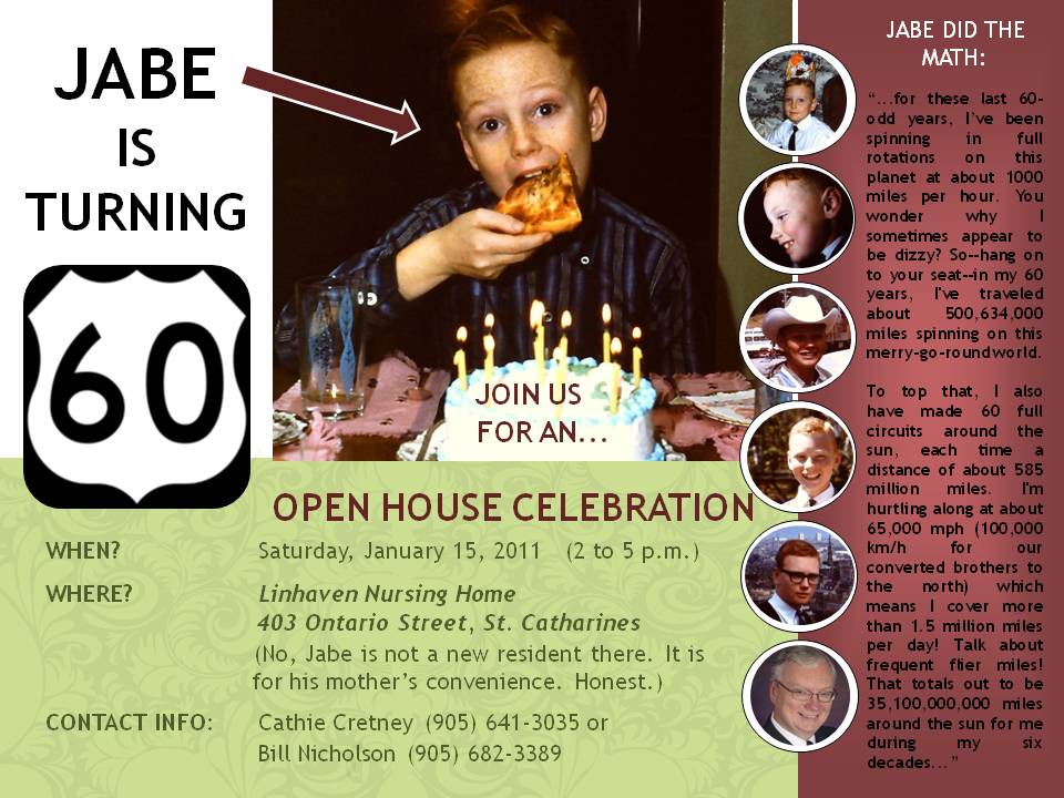 YOU'RE INVITED TO JABE'S 60TH