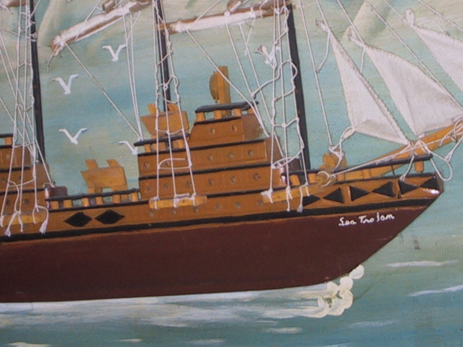 Blue Ridge Altered Art: A HALF-HULL SHIP PAINTING