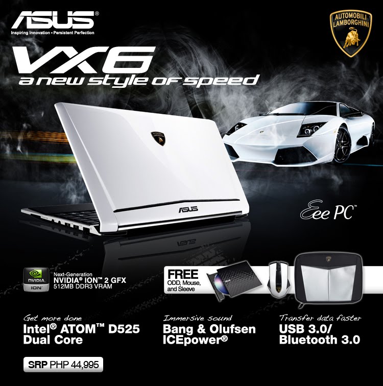 Introducing the ASUS-LAMBORGHINI Eee PC VX6 Netbook - GameOPS