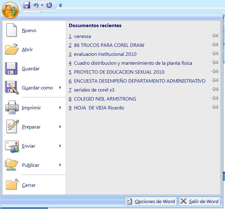 Inicio de word - Imagui