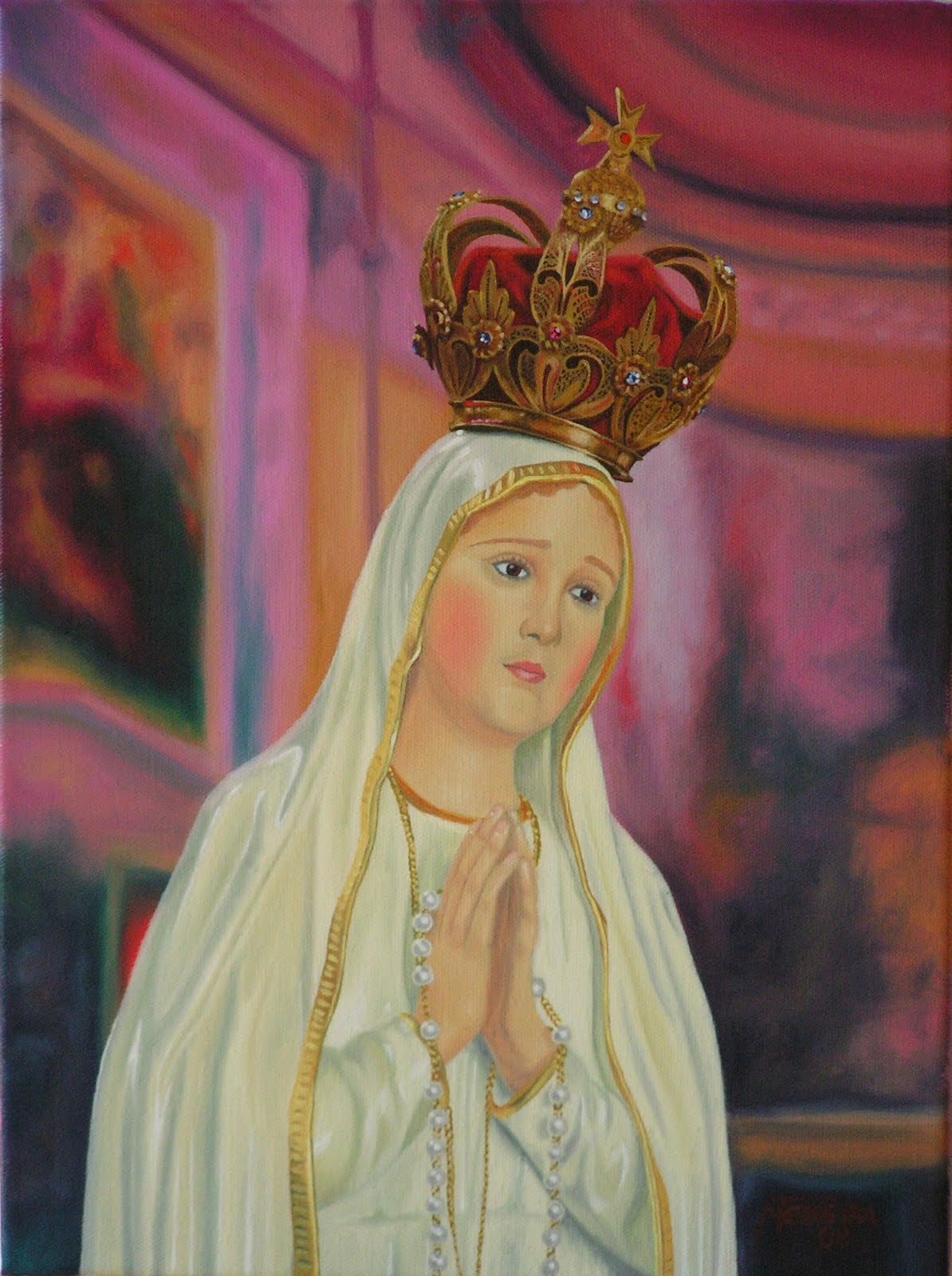 Pintura d'arte: Srª de Fátima