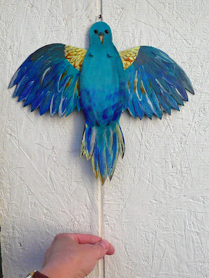 that artist woman: Articulated Bird Puppet