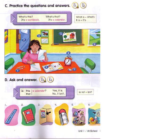 Let's GO 2: Unit One: At school lessons 1 to 8