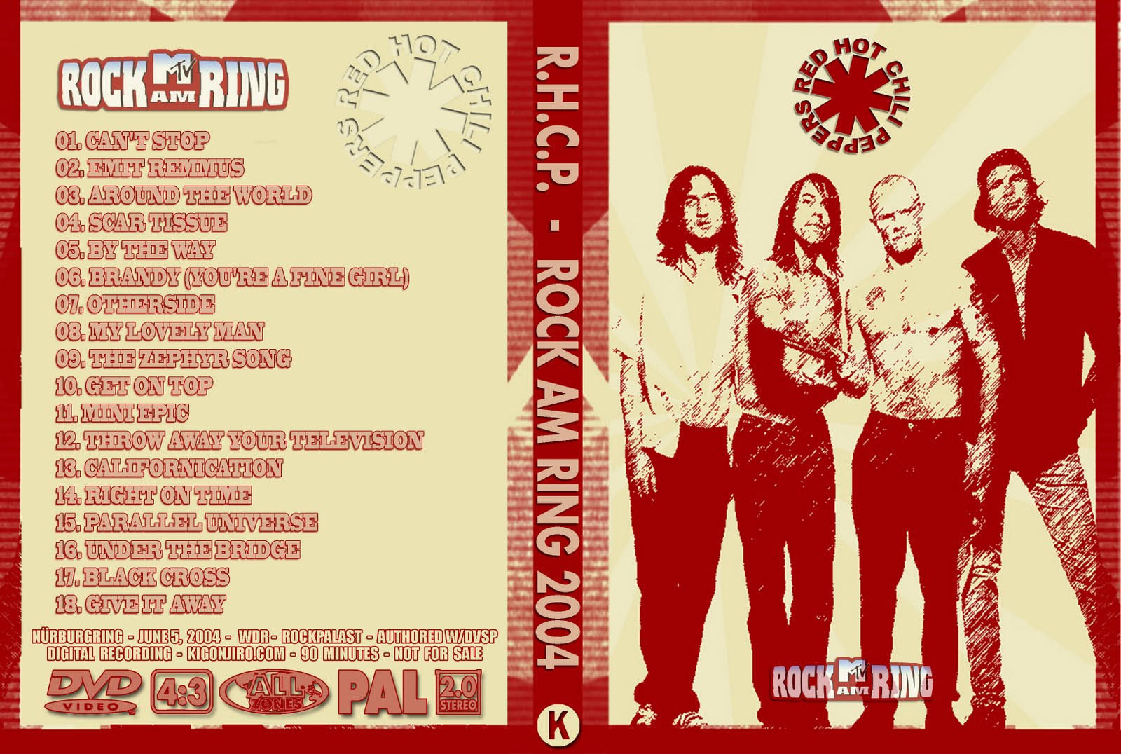 DVD cover bootleg: Red Hot Chili Peppers - Rock am Ring, 2004