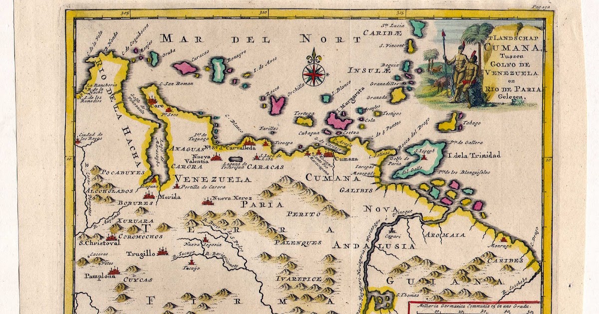 Mapas antiguos: Antique map of Venezuela by van der Aa