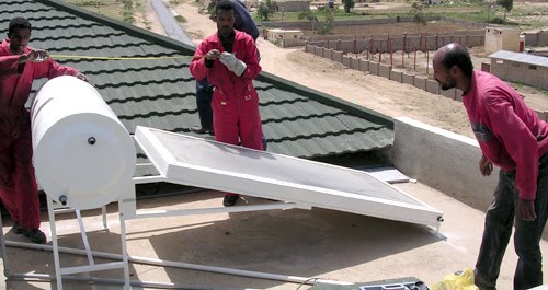 Solar water heating project in Eritrea - Madote