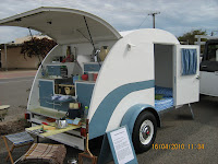 CAMPING EQUIPMENT and SHOPPING: Teardrop Camper and older caravans