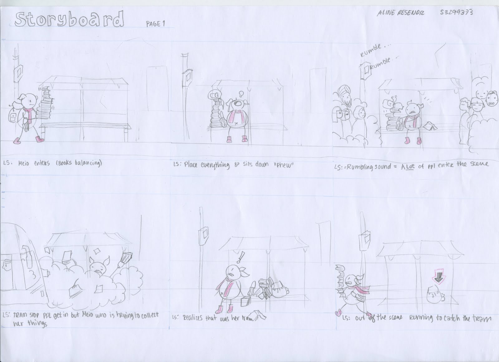 Mellitos: Storyboard and character sheets