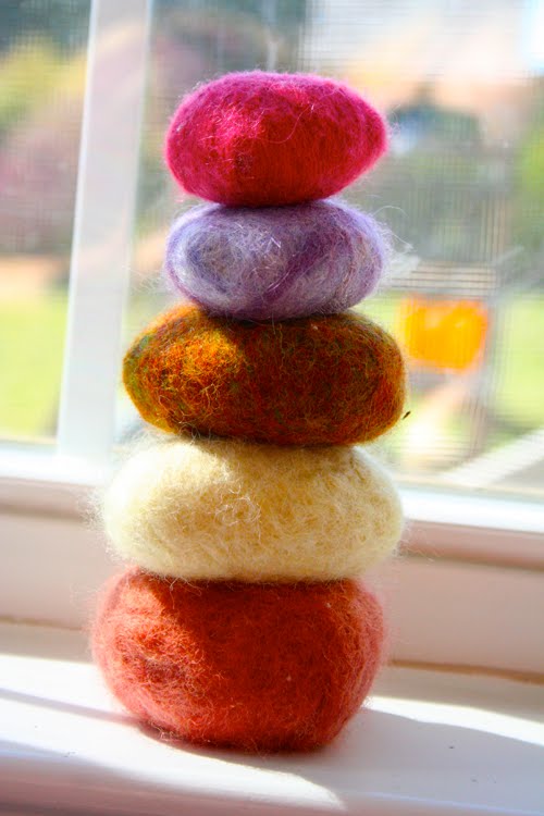 You know how we're an art family...: felting rocks