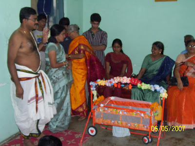 The Namakaranam Ceremony of Adithya: Adithya's Thottil(Cradle) Function.